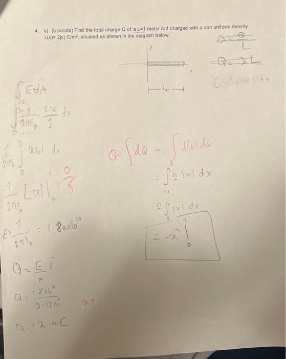 Solved 3. (7 pts) a) Use Gauss ' Law to find the electric | Chegg.com