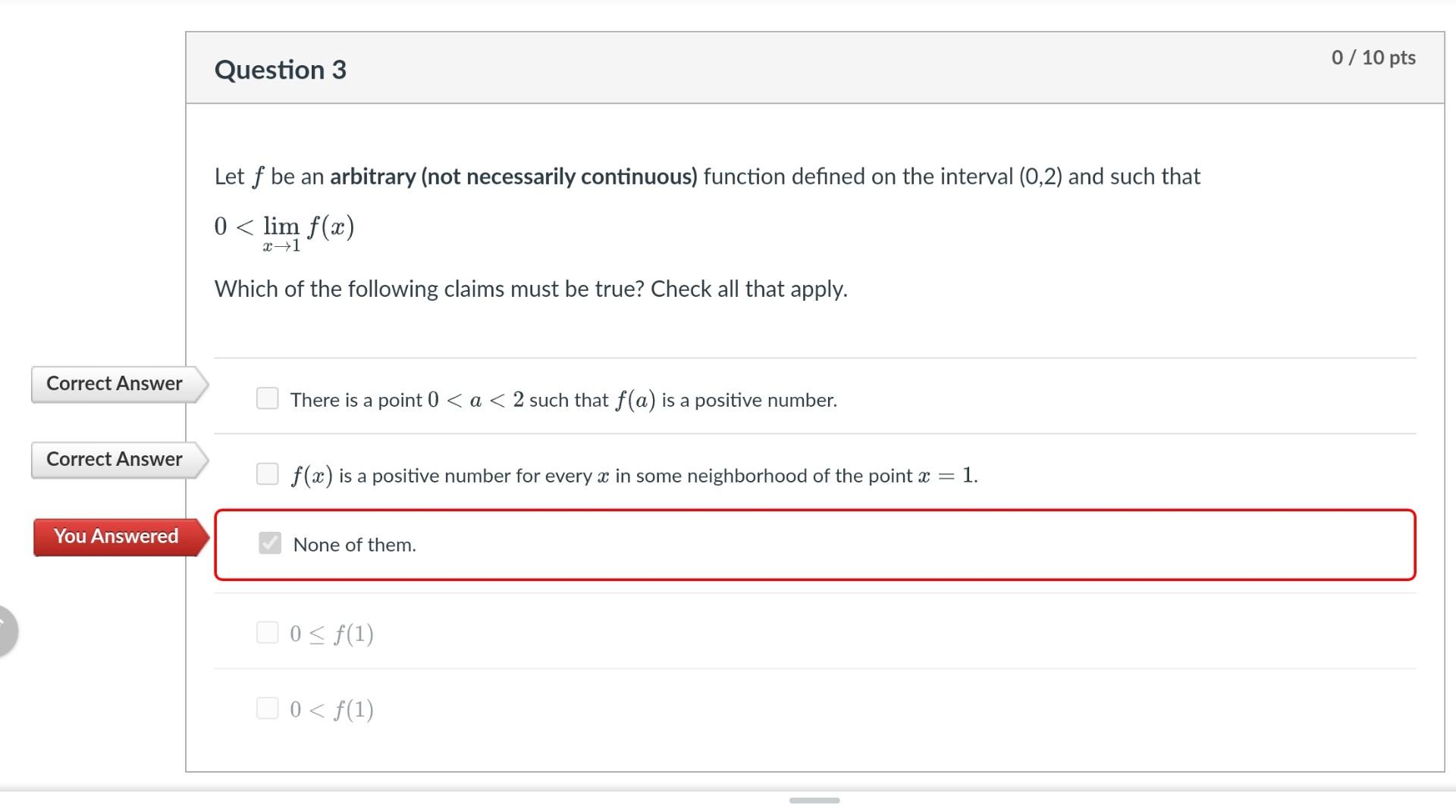 Solved Let f be an arbitrary (not necessarily continuous) | Chegg.com