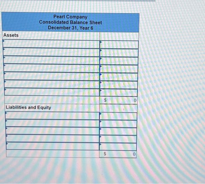 Solved \begin{tabular}{c} Pearl Company \\ Consolidated | Chegg.com