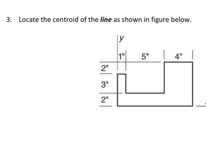 Solved 3. Locate the centroid of the line as shown in figure | Chegg.com