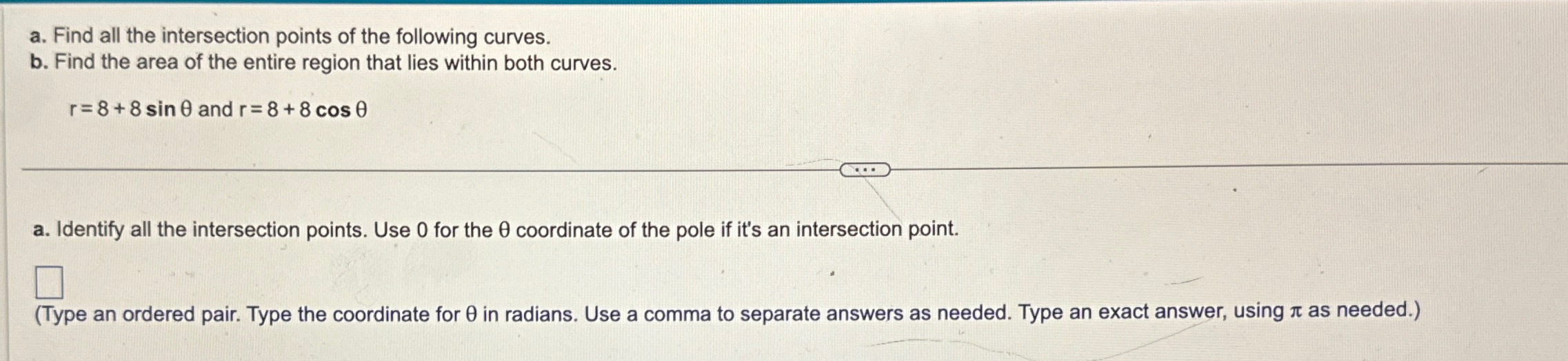 Solved a. ﻿Find all the intersection points of the following | Chegg.com