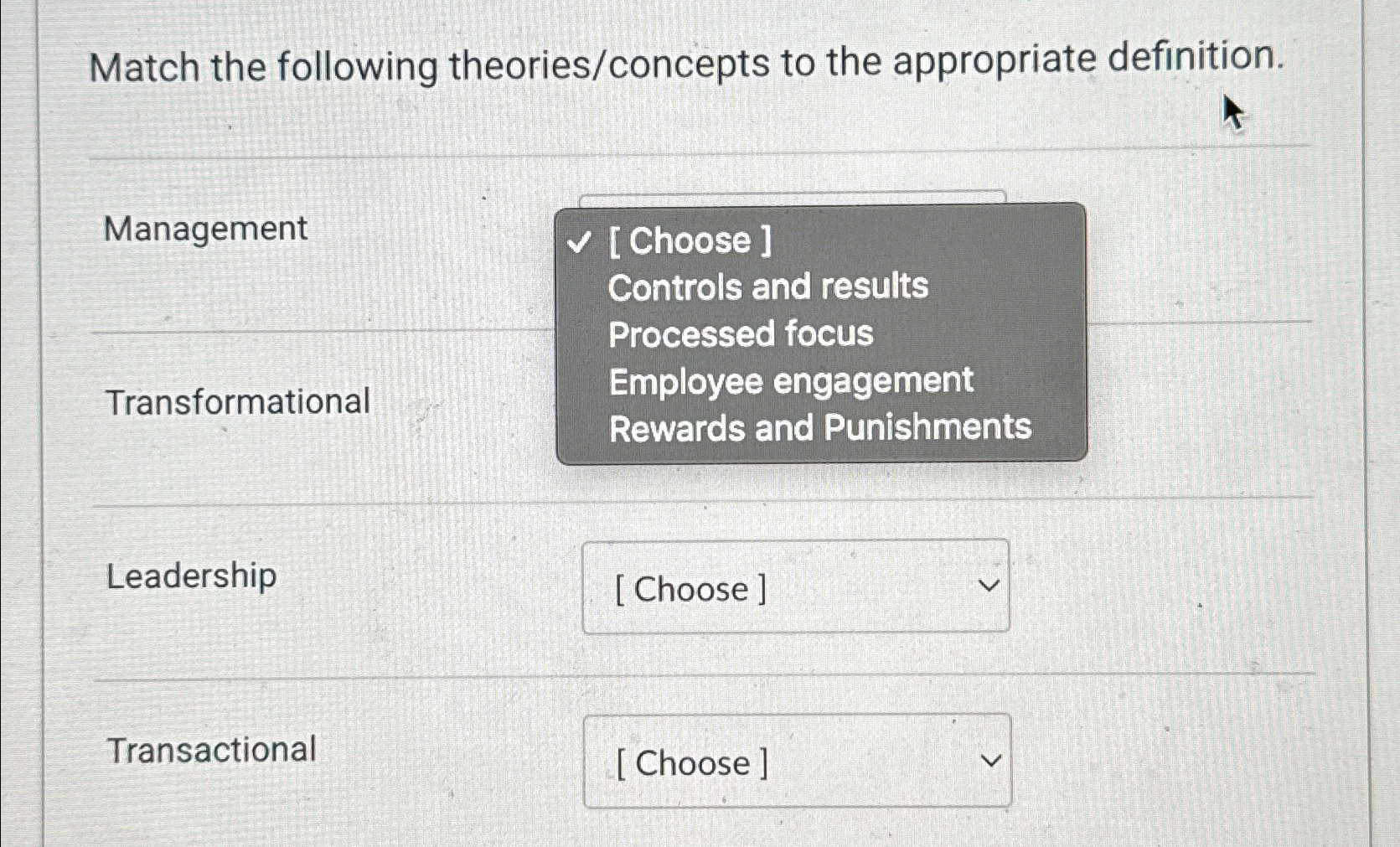 Solved Match the following theories/concepts to the | Chegg.com