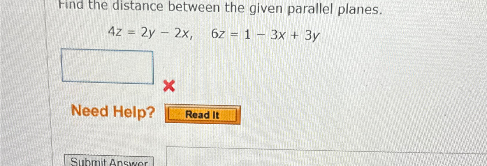 Solved Find the distance between the given parallel | Chegg.com