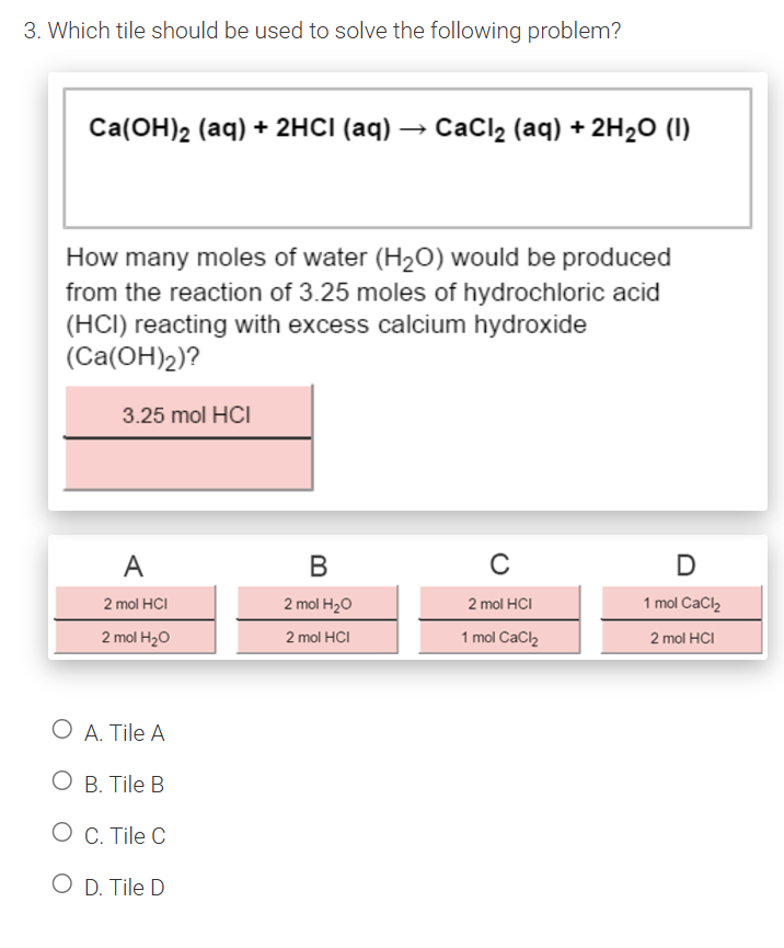 Solved Which tile should be ﻿used to ﻿solve the following | Chegg.com