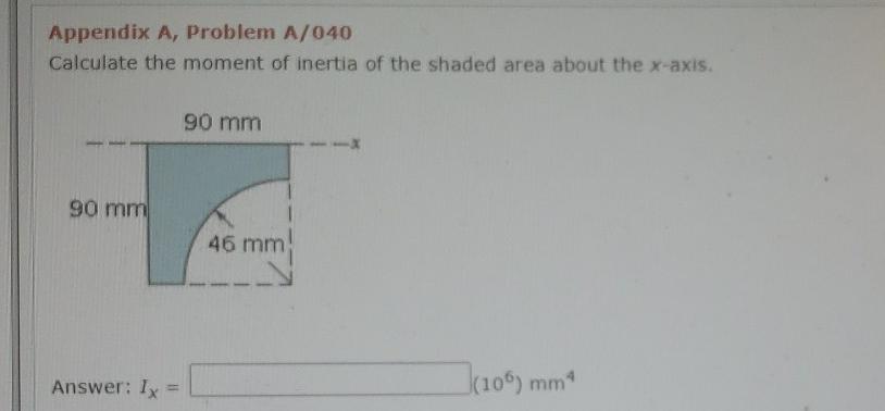 Solved Appendix A, Problem A/040 Calculate the moment of | Chegg.com