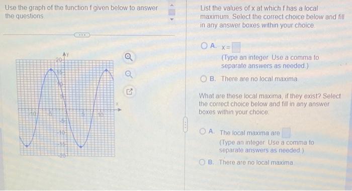 Solved Use the graph of the function f given below to answer | Chegg.com