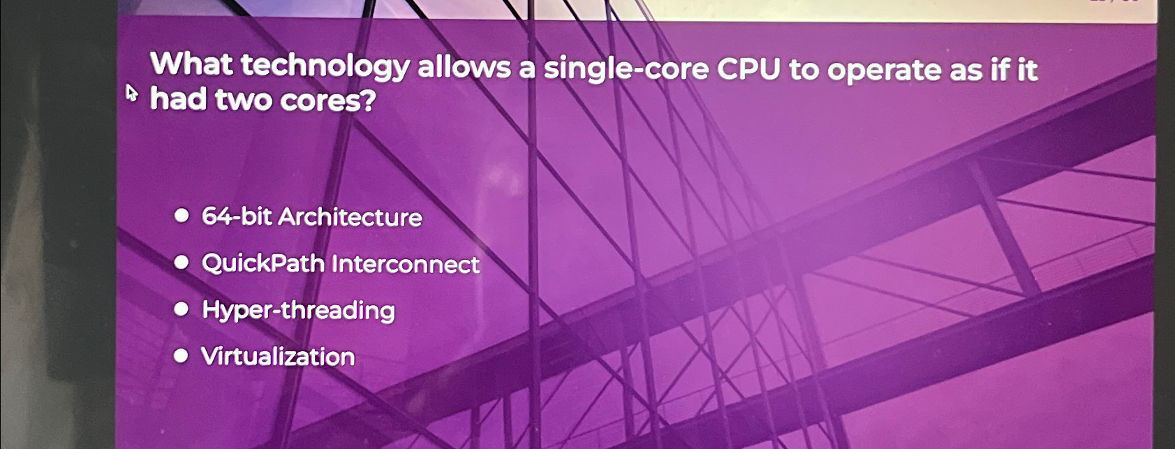 Solved What technology allows a single-core CPU to operate | Chegg.com