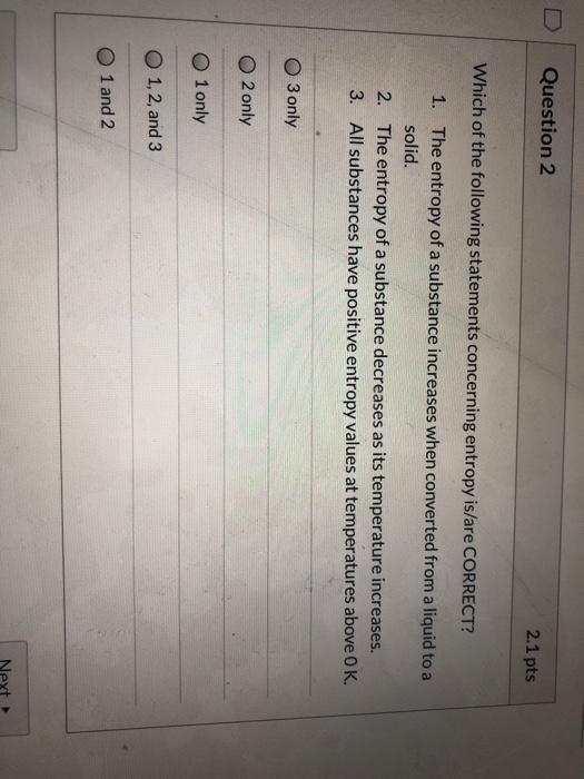 Solved Question 2 2.1 pts Which of the following statements | Chegg.com