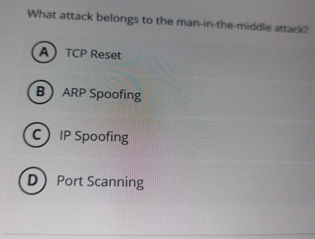 Solved What attack belongs to the man-in-the-middle | Chegg.com