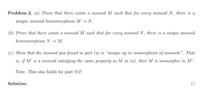 Solved Problem 2 A Prove That There Exists A Monoid M