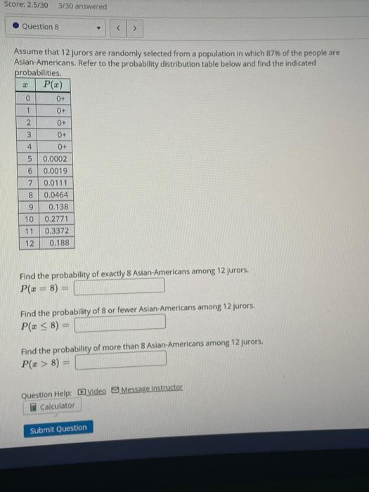 Solved Unit 7 Homework Score: 2.5/30 3/30 answered Questions | Chegg.com