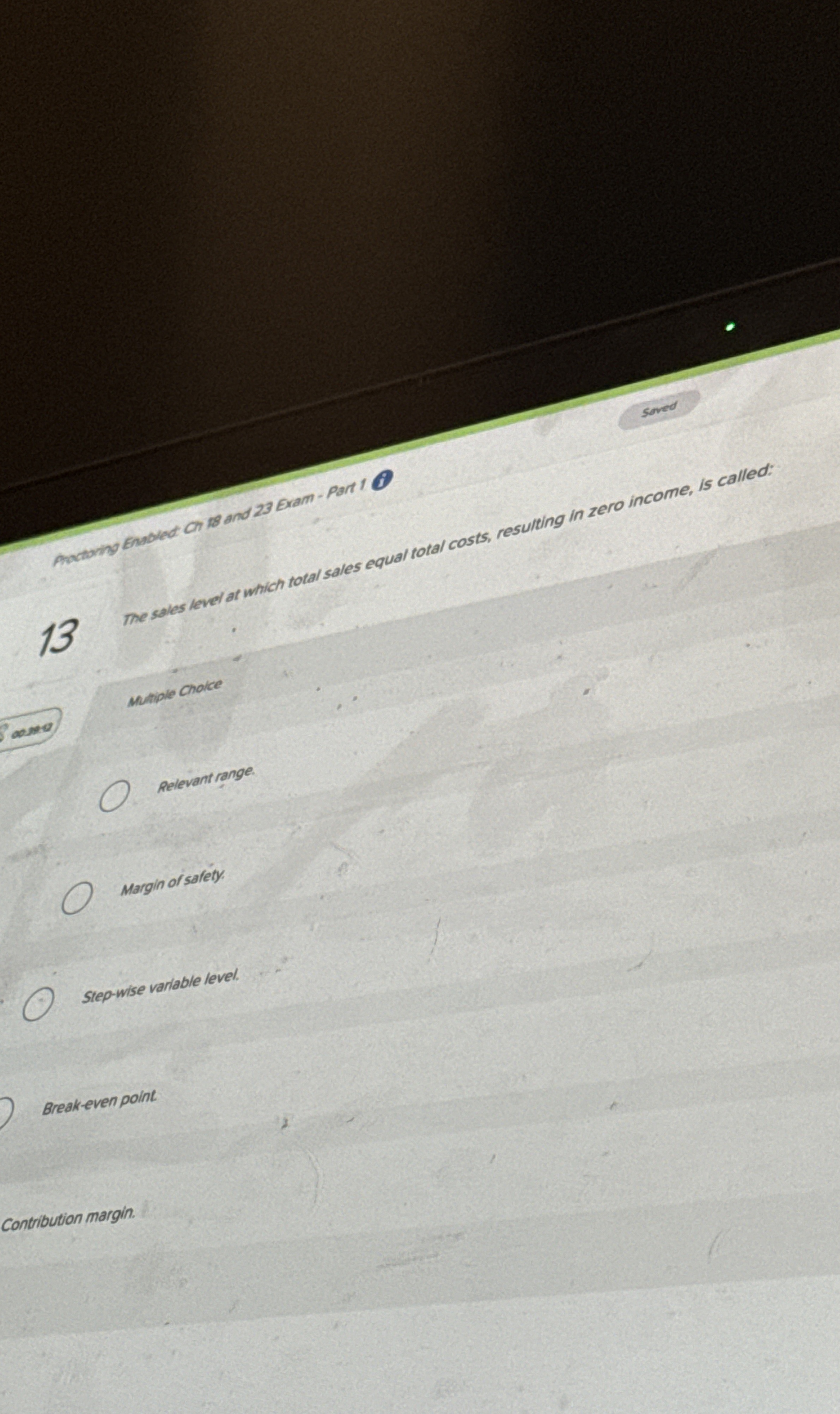 Solved the sales level at which total sales equal total | Chegg.com