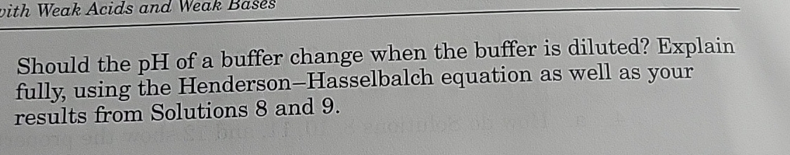 Solved Should the pH of a buffer change when the buffer is | Chegg.com