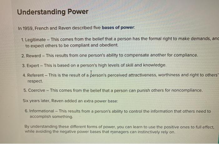 Purpose: You will learn about the six sources and | Chegg.com