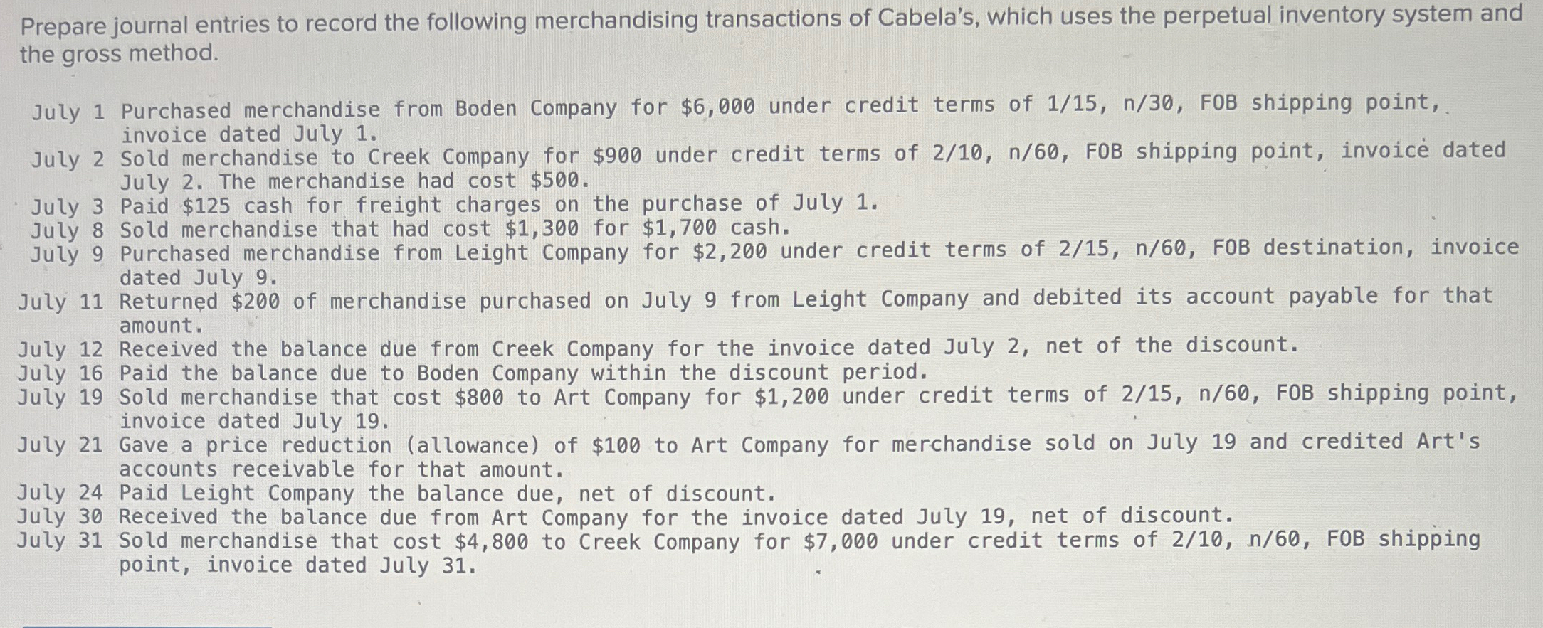 Solved Prepare journal entries to record the following | Chegg.com