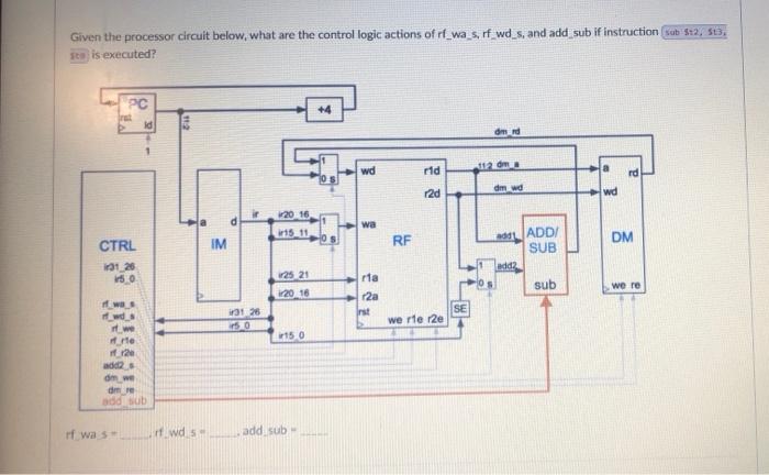 Solved Given the processor circuit below, what are the | Chegg.com
