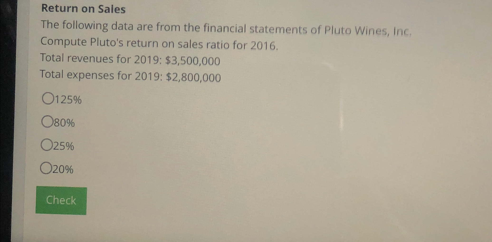 Solved Return on SalesThe following data are from the | Chegg.com