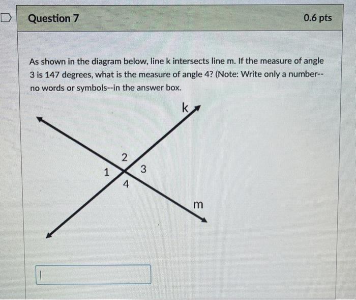 Solved As shown in the diagram below, line k intersects line | Chegg.com