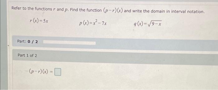 Solved Refer to the functions r and p. Find the function | Chegg.com