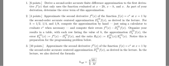 Solved 1. [6 points. Derive a second-order accurate finite | Chegg.com