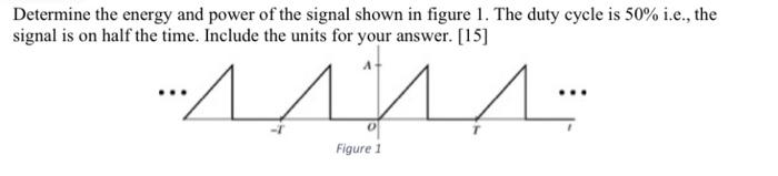 Solved Determine the energy and power of the signal shown in | Chegg.com