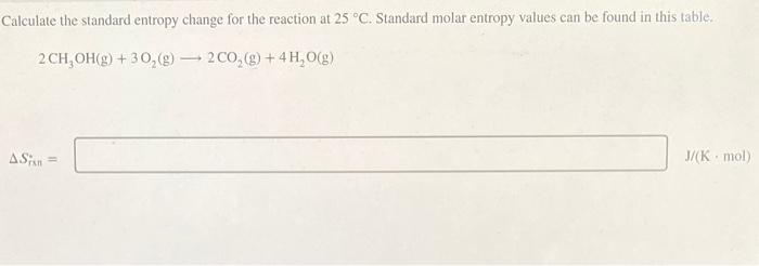 Solved Calculate the standard entropy change for the | Chegg.com