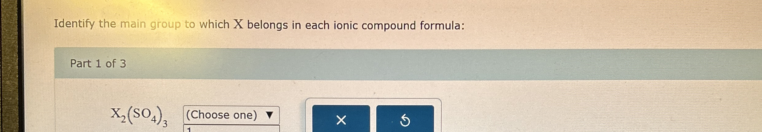 Solved Identify the main group to which X belongs in each | Chegg.com