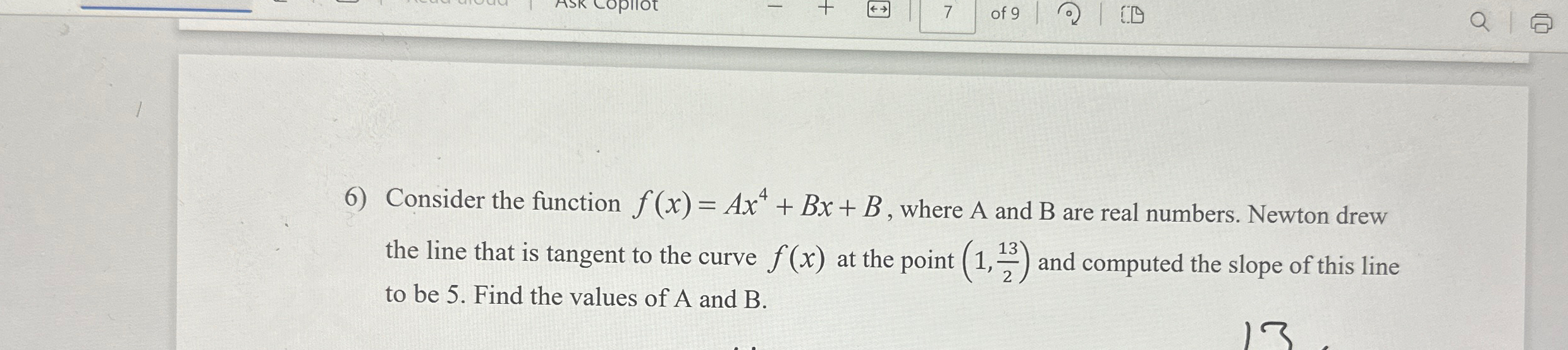 Solved Consider the function f(x)=Ax4+Bx+B, ﻿where A and B | Chegg.com