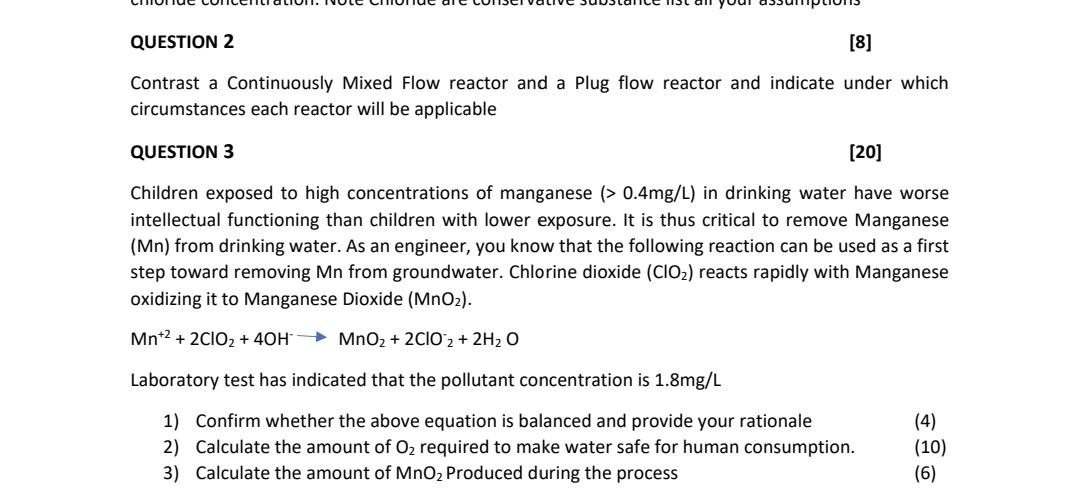 Solved Contrast a Continuously Mixed Flow reactor and a Plug | Chegg.com