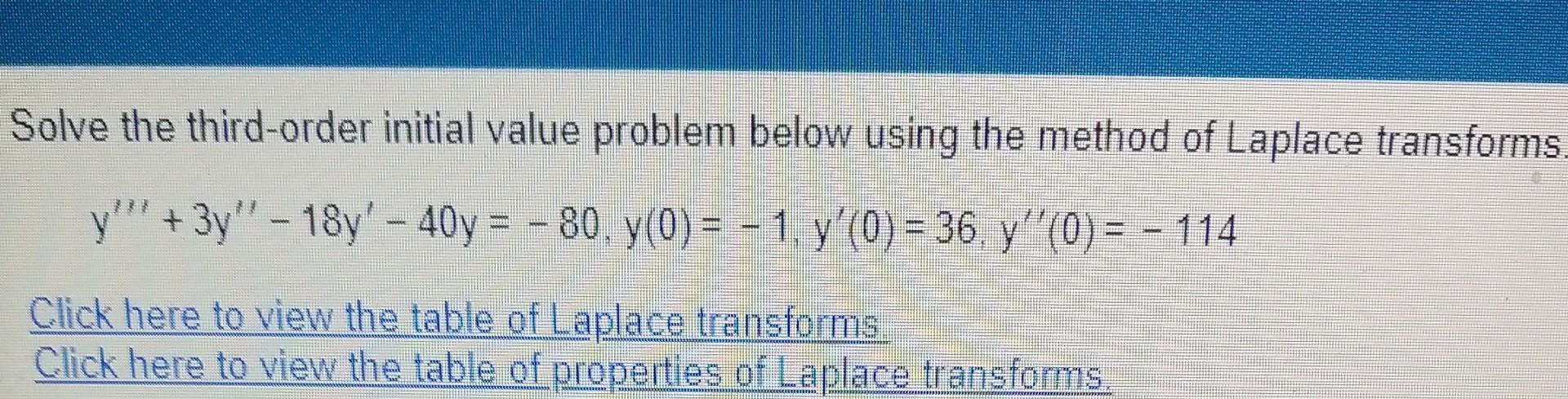 Solved Solve the third-order initial value problem below | Chegg.com