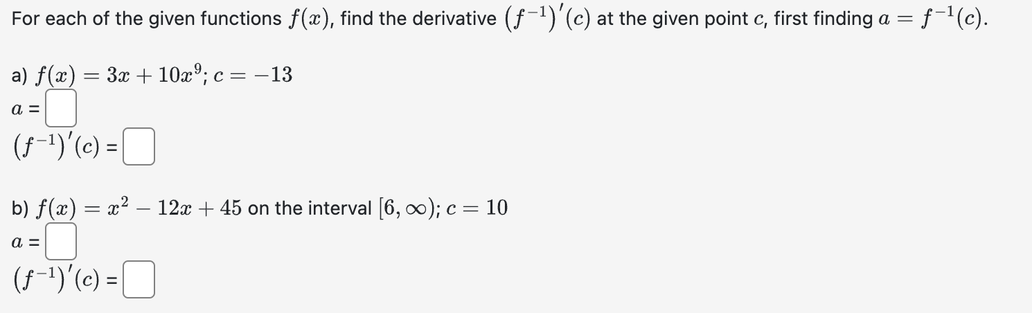 Solved For each of the given functions f(x), ﻿find the | Chegg.com