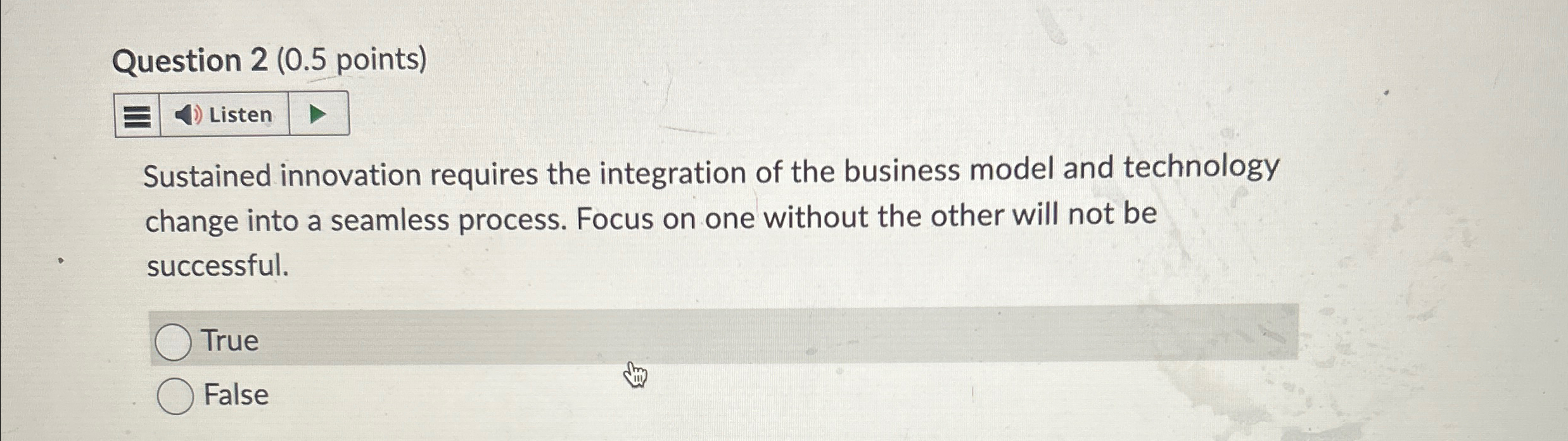 Solved Question 2 ( 0.5 ﻿points) Sustained innovation | Chegg.com