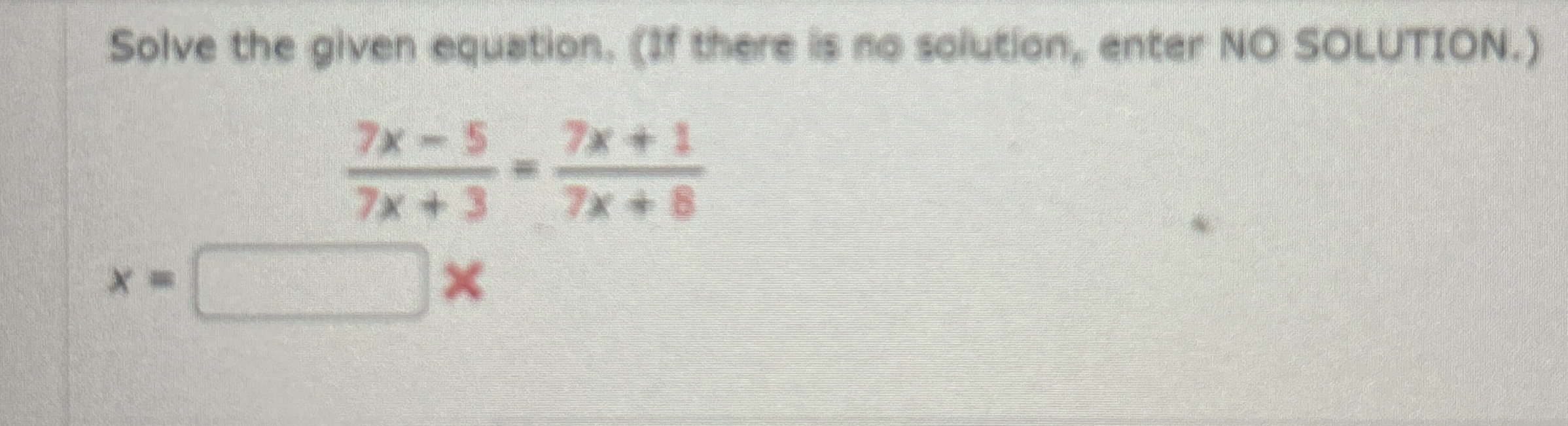 Solve the given equation, (if there is no solution, | Chegg.com