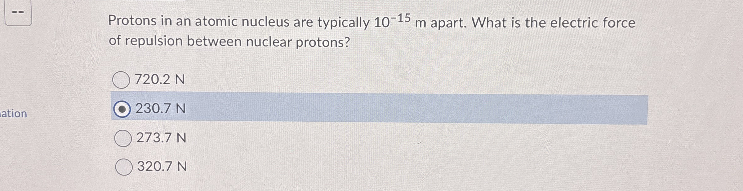 Solved Protons in an atomic nucleus are typically 10-15m | Chegg.com