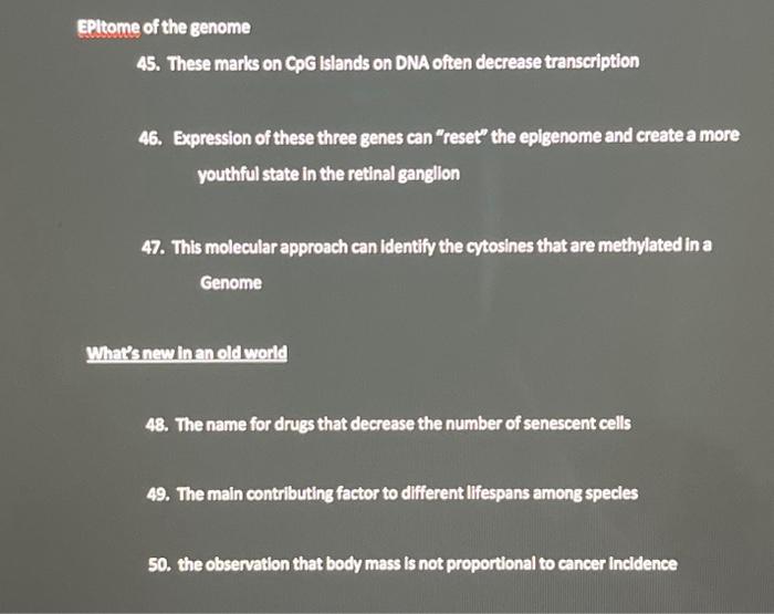 Solved (50 points) Your second chance at Aging Jeopardyl | Chegg.com