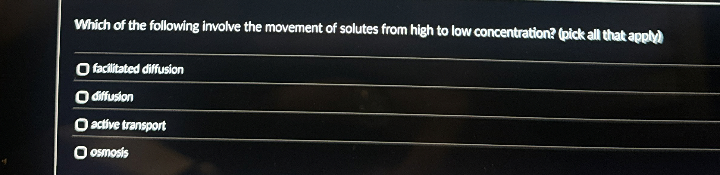 Solved Which of the following involve the movement of | Chegg.com