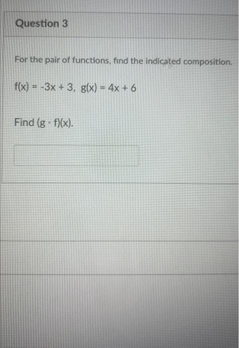 Solved For the pair of functions, find the indicated | Chegg.com