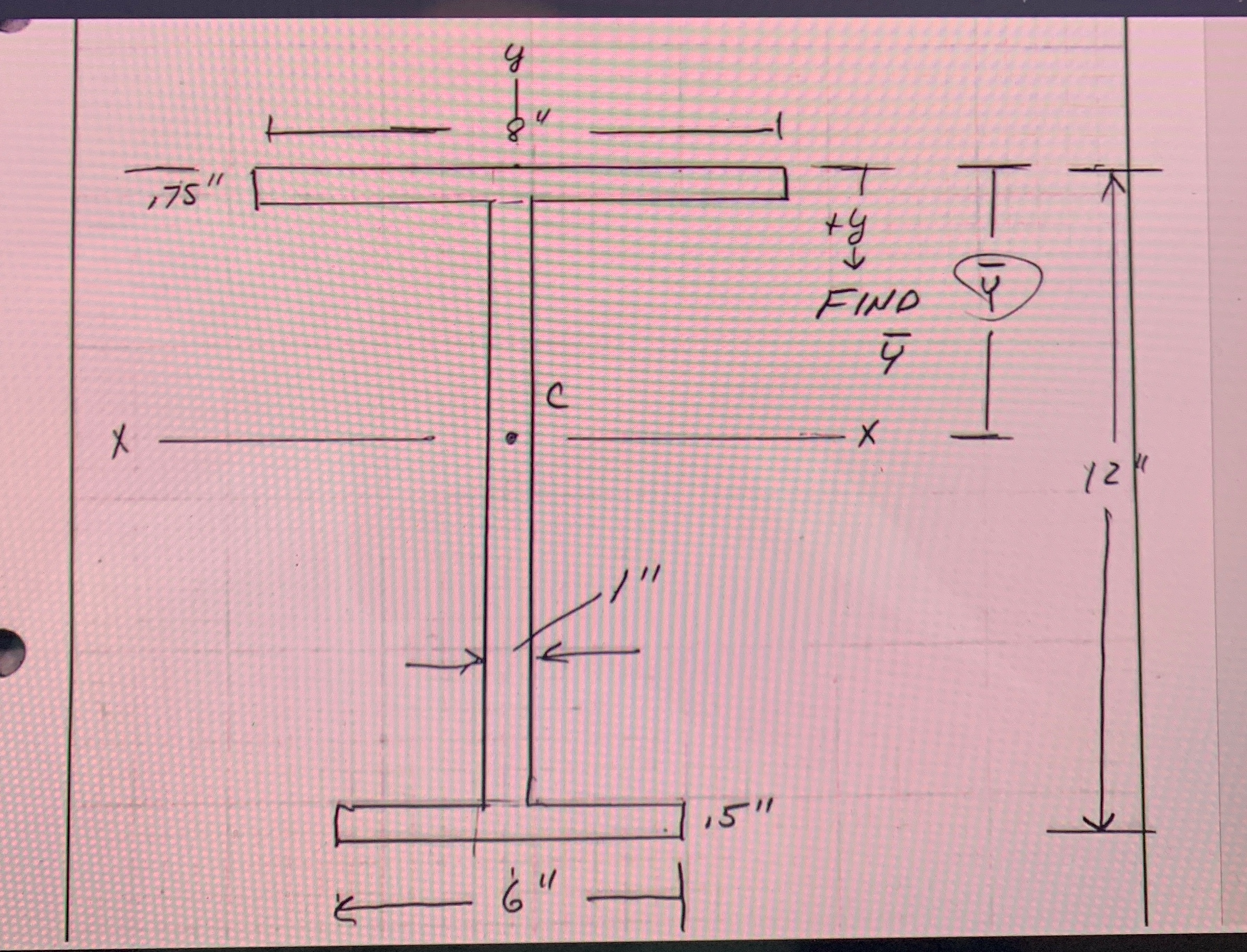 Solved Find Y bar from drawing shown. | Chegg.com