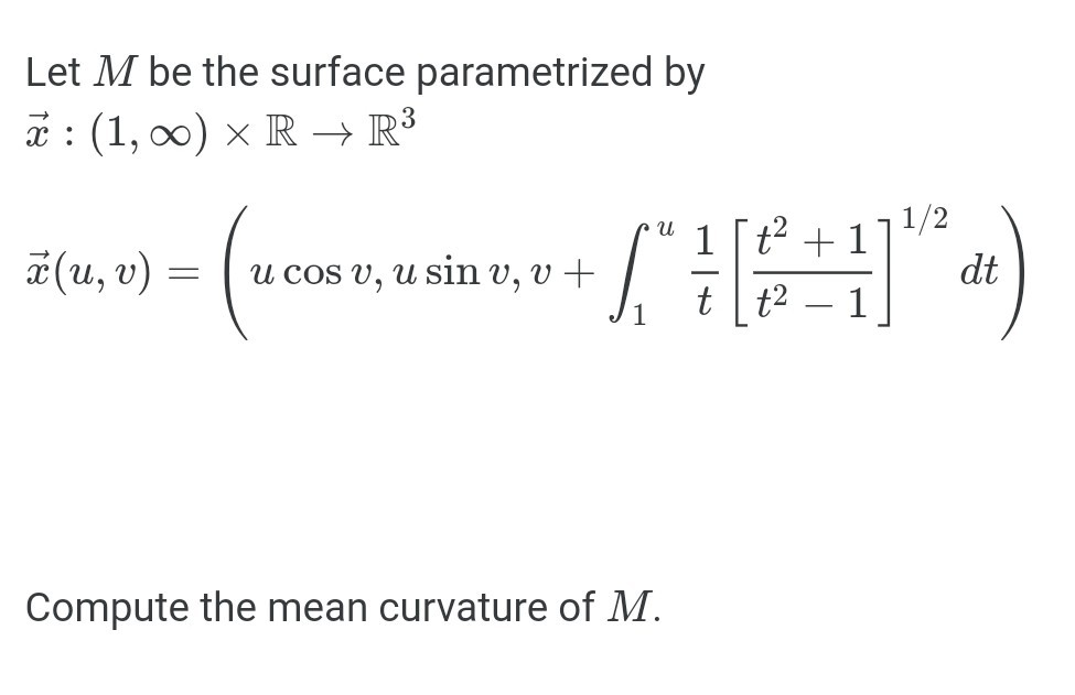 Solved Let M be the surface parametrized by T: (1, 0) R → R3 | Chegg.com