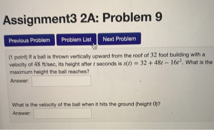 Solved Assignment3 2A: Problem 9 Previous Problem Next | Chegg.com