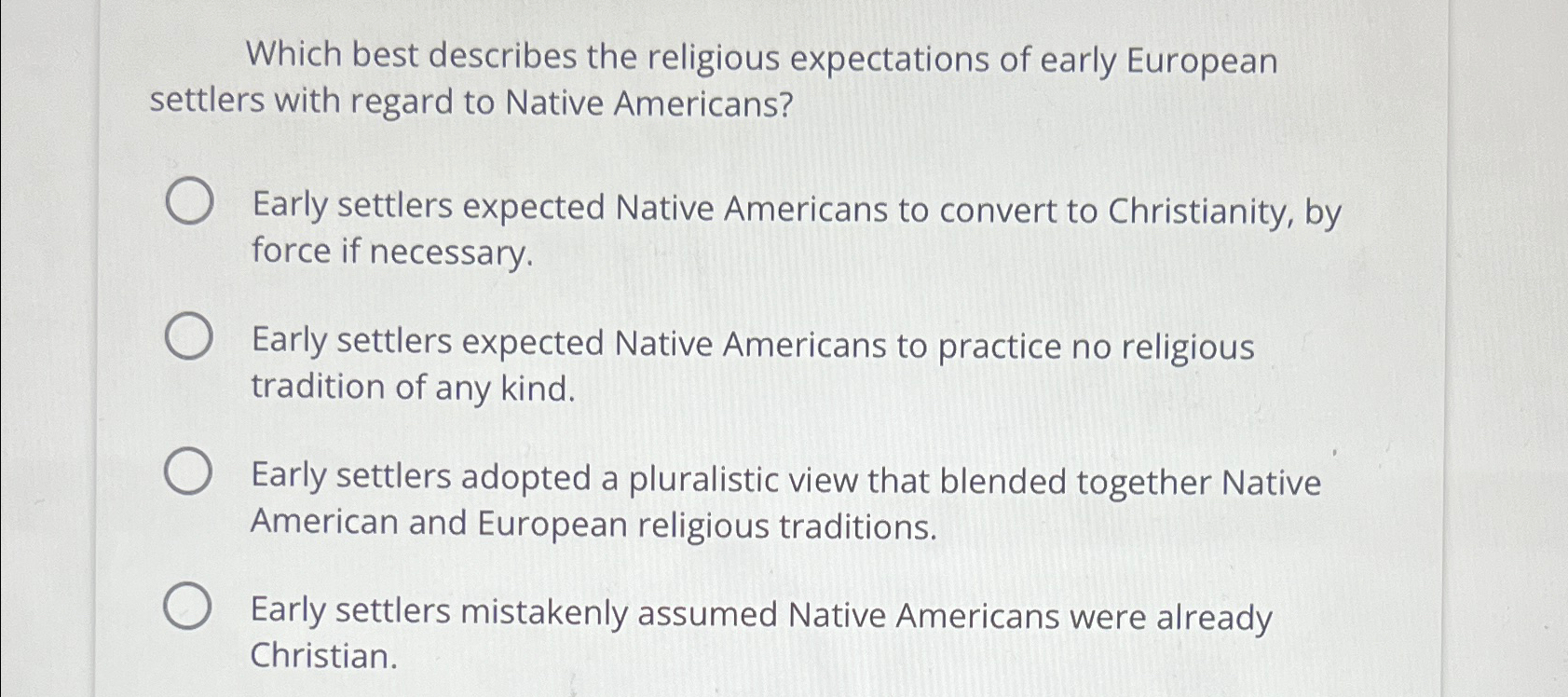 Solved Which best describes the religious expectations of | Chegg.com