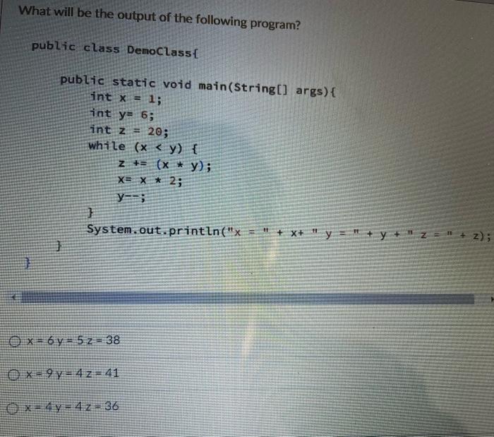 Solved What will be the output of the following program? | Chegg.com