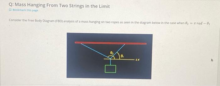 Solved Q: Mass Hanging From Two Strings in the Limit | Chegg.com