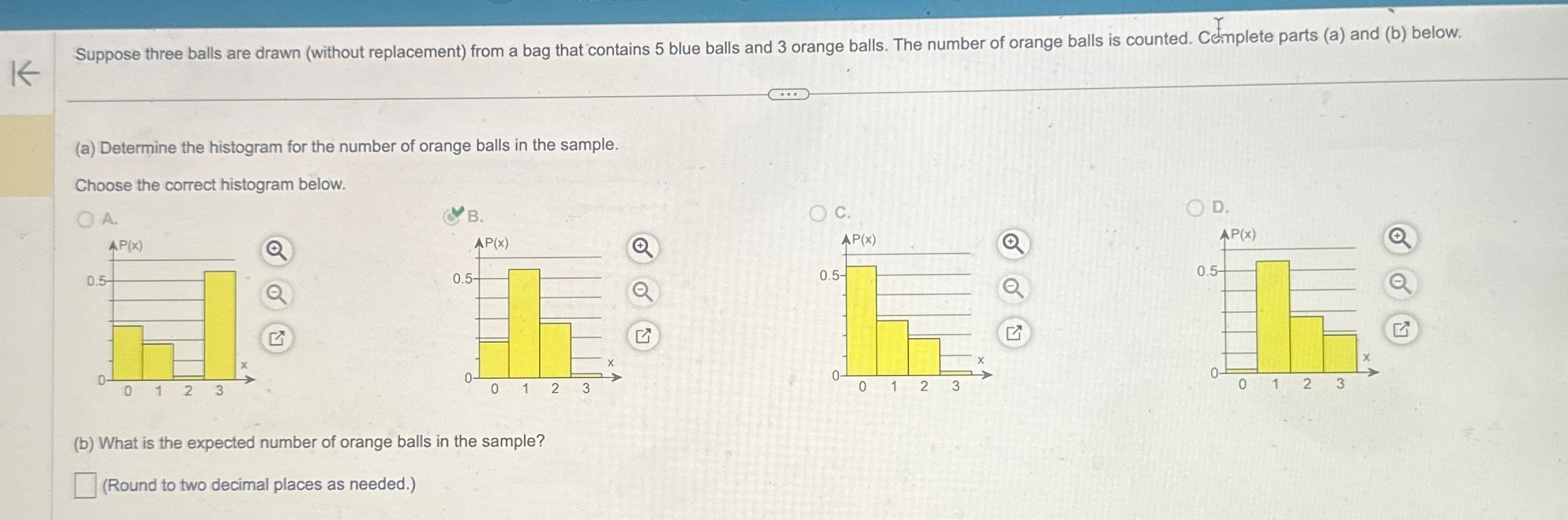Solved Suppose three balls are drawn (without replacement) | Chegg.com
