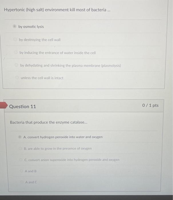 Hypertonic (high salt) environment kill most of | Chegg.com