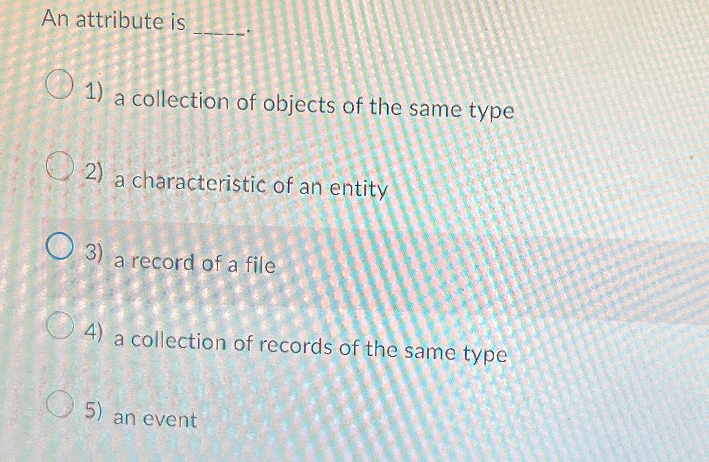 Solved An attribute is q,a collection of objects of the same | Chegg.com