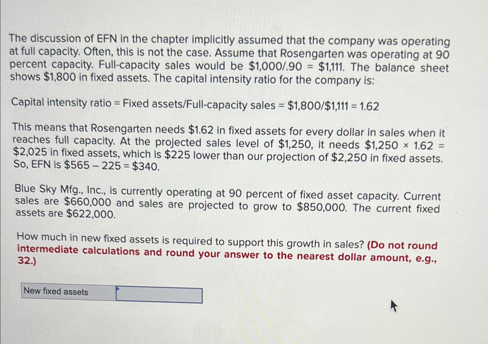 Solved The discussion of EFN in the chapter implicitly | Chegg.com