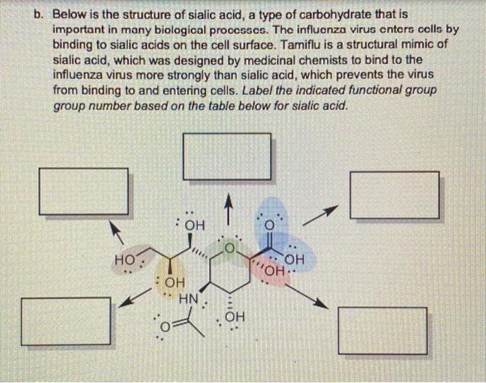Solved b. Below is the structure of sialic acid, a type of | Chegg.com