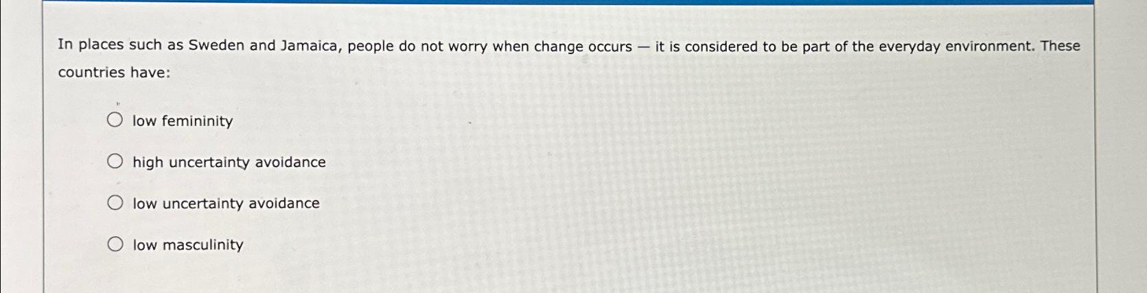 Solved In places such as Sweden and Jamaica, people do not | Chegg.com