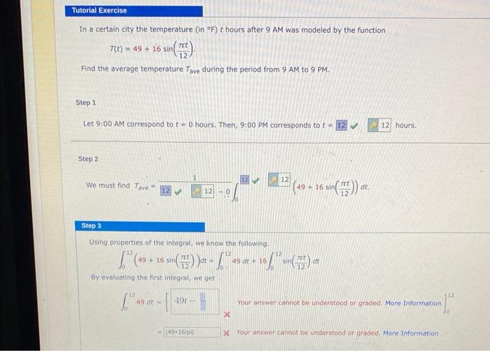 Solved In a certain city the temperature (in ∘F ) t hours | Chegg.com
